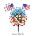 BAOPAI Artificial Tree with Red White Blue Flag Ground Stakes - Plastic ...