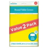 Way to Celebrate! Round Plastic Neon Yellow Table Cover, 84in - Walmart.com