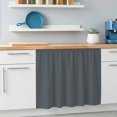 Grey Cabinet Curtains 11" W x 13" L, Pure Solid Color Simple Turquoise ...