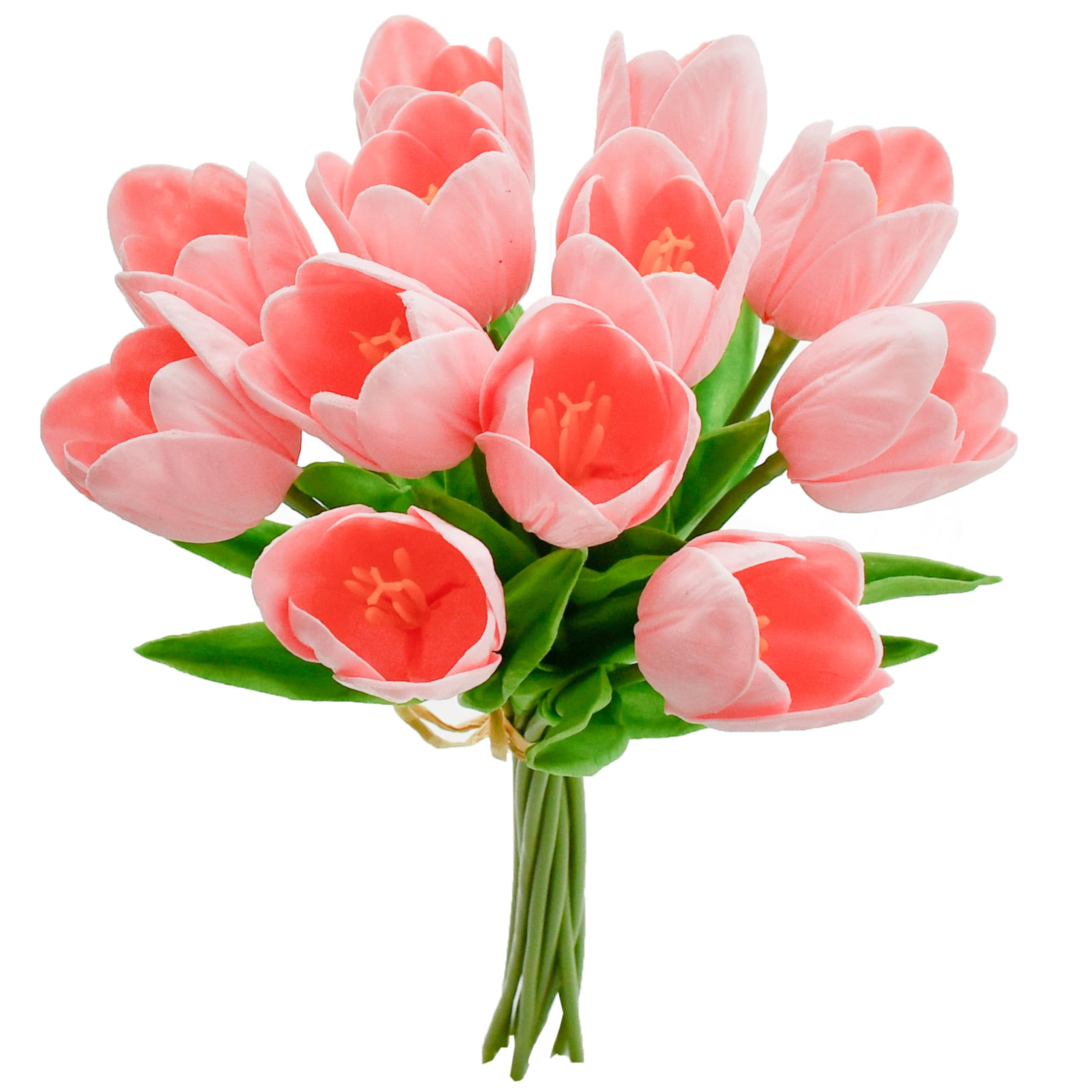 Flores artificiales de seda con forma de tulipán Mandy, color rosa ...