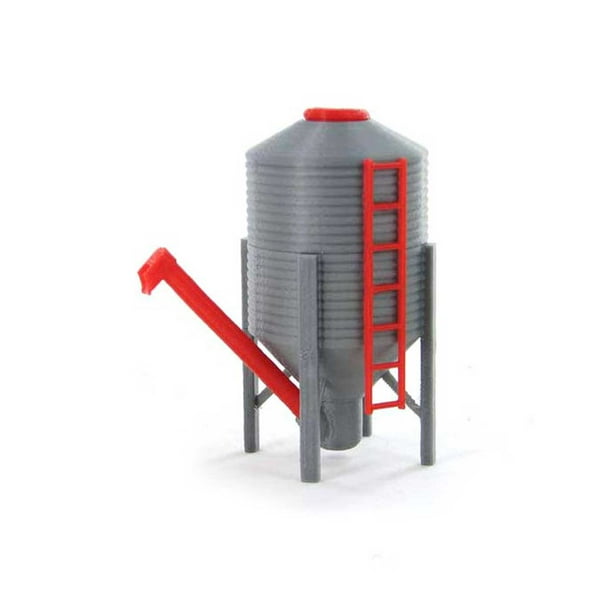 3D to Scale 1/64 3D Printed Gray & Red Plastic Grain Hopper with Auger ...
