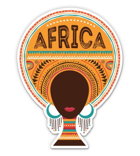 Africa Woman Tribal Design - 12" Vinyl Sticker Waterproof Decal ...