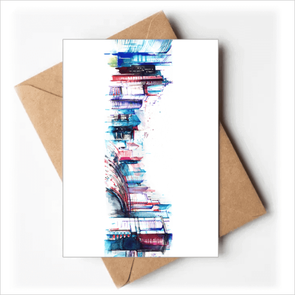 Modern Building Skyscraper Watercolor Greeting Cards You are Invited ...