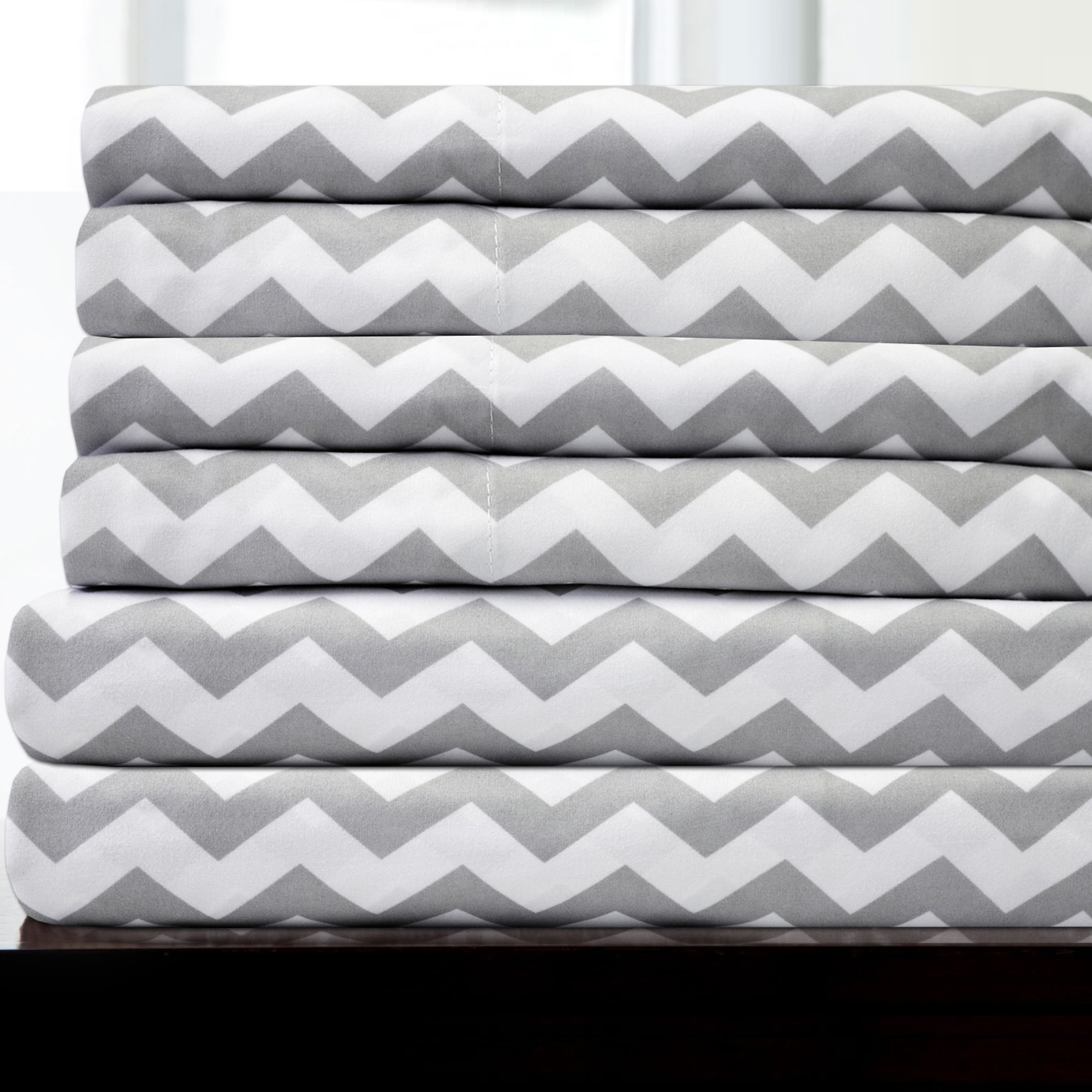 Sweet Home Collection Chevron Pattern Sheet Set 1500 Series 6 Piece ...