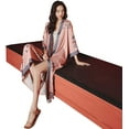 Amitofo Long Silk Kimono Robes For Women Lightweight Silky Satin Floral