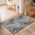 2x3 Washable Area Rugs,Black Grey Gradient Non-Slip Ultra Soft Rug ...