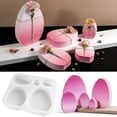 5 Cavities Easter Eggs Shape Silicone Mold Heatproof Easy Demold for ...