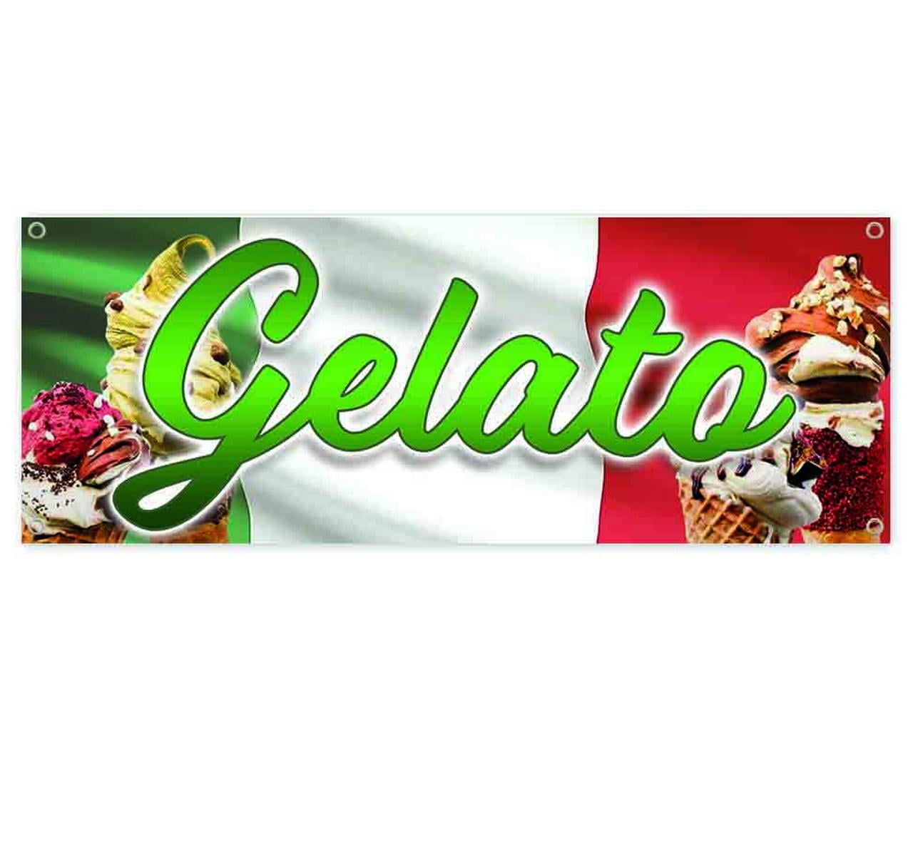 Gelato Italian 13 oz Vinyl Banner With Metal Grommets - Walmart.com
