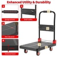 Push Cart - Foldable Heavy - Duty Flatbed Platform Cart with 360 ...