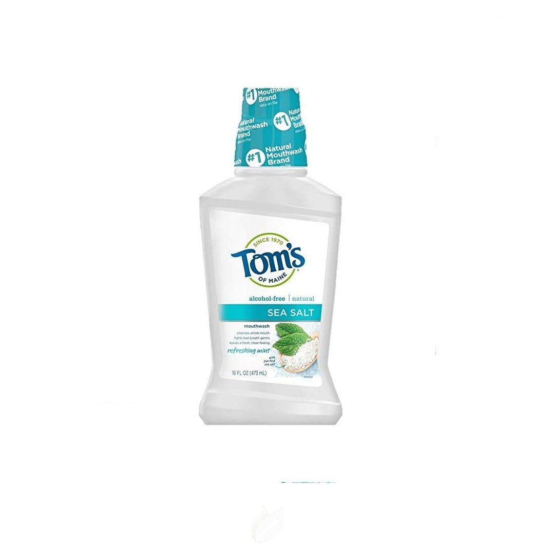 TOM'S OF MAINE Refreshing Mint Sea Salt Mouthwash 16 OUNCE, Pack of 2 ...