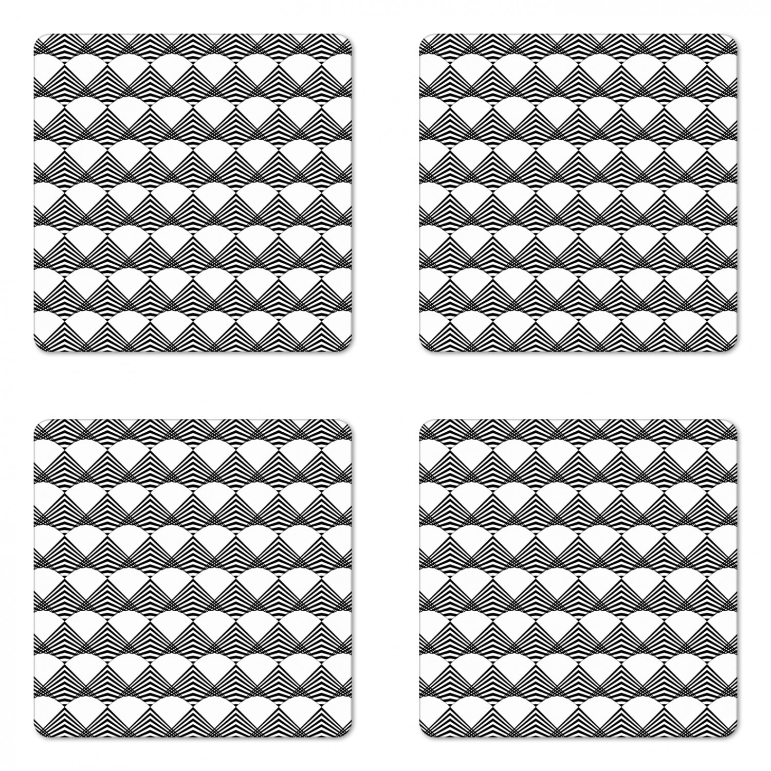 Minimalist Coaster Set of 4, Urban Geometric Digital Triangle Lines ...