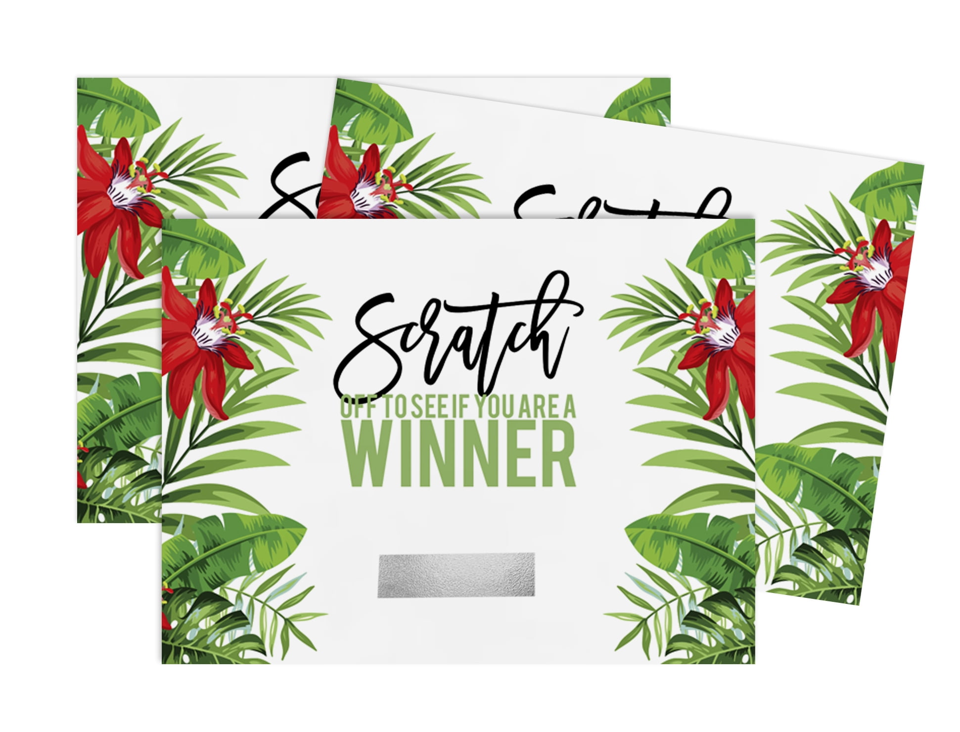 Inkdotpot Girl Baby Shower Scratch Cards, Pack Of 30, Tropical Leave ...