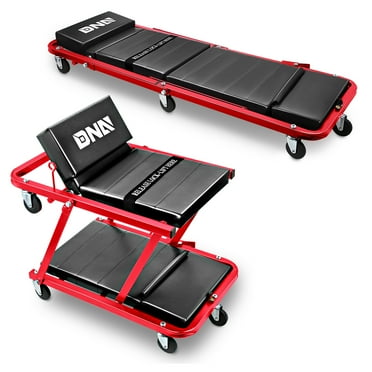 Powerbuilt Heavy Duty Garage Roller Chair with Wheels, Workshop Rolling ...