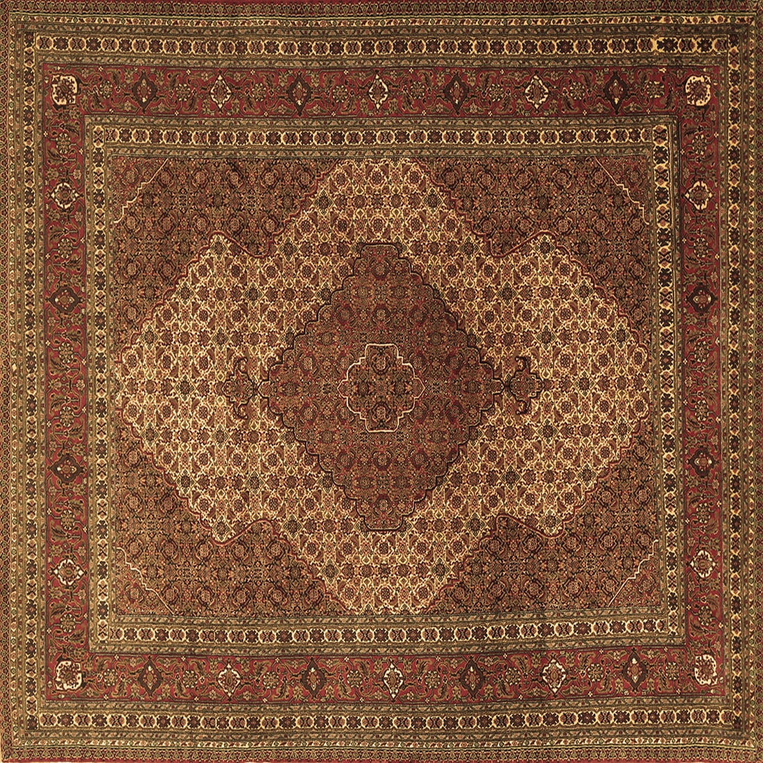 Ahgly Company Indoor Square Persian Brown Traditional Area Rugs, 5 ...