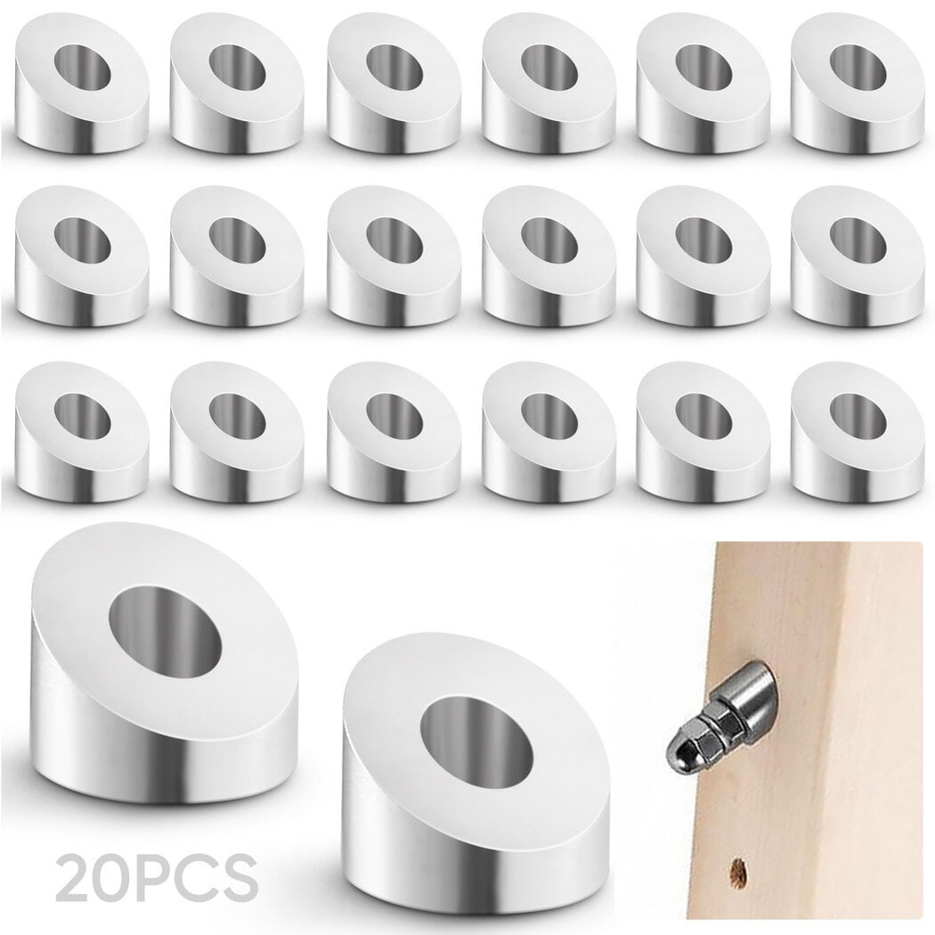 20 Packs Stainless Steel Angle Beveled Washers, ID 1/4" 30-Degree ...