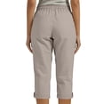 Aboser Summer Cotton Linen Capris for Women Petite Straight Leg Capri ...