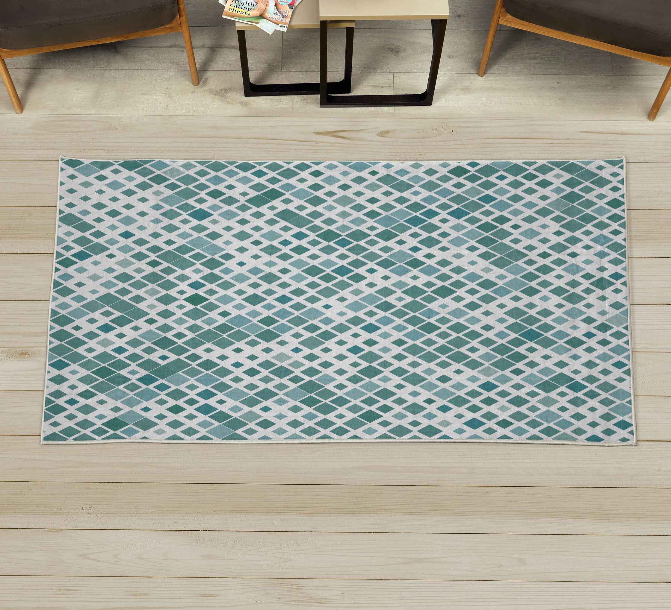 Ethnic Decorative Rug, Retro Mosaic Creative Pattern Square Rhythm ...