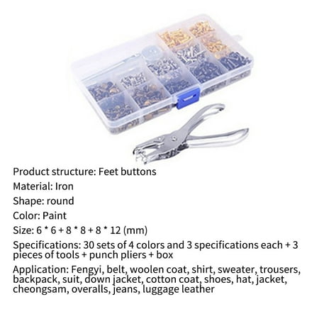 360Pcs 3 Sizes Leather Rivets Double Cap Rivet Tubular Metal Studs with ...