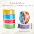6Rolls 6 Colors Adhesive PVC Tapes Decorative Sticker Roll Tape for ...