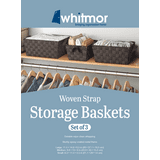 Whitmor Woven Strap Storage Baskets - Set of 3 - Espresso - Walmart.com