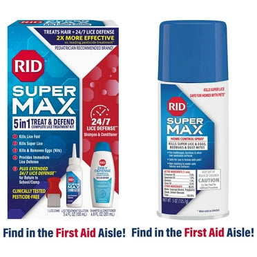 RID Super Max Home Lice Treatment Spray for Super Lice, Bedbugs and ...