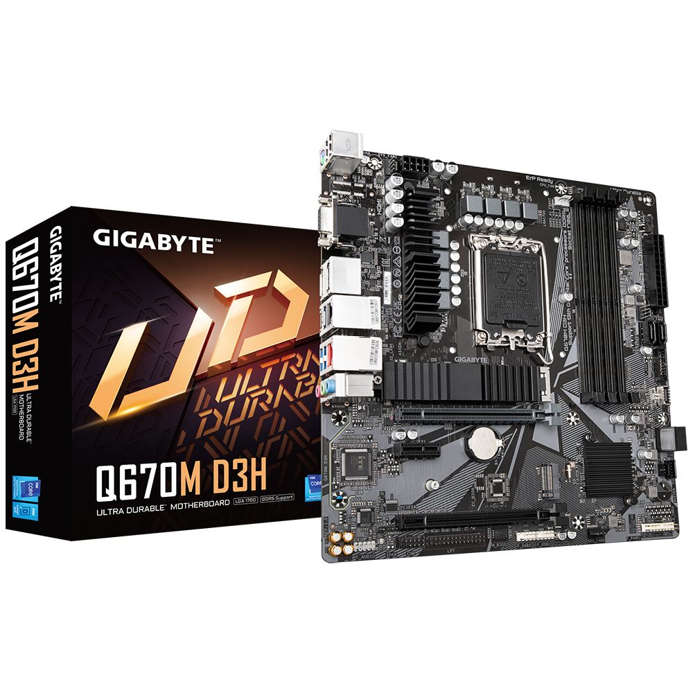 Gigabyte Q670M D3H - motherboard - micro ATX - LGA1700 Socket - Q670 ...