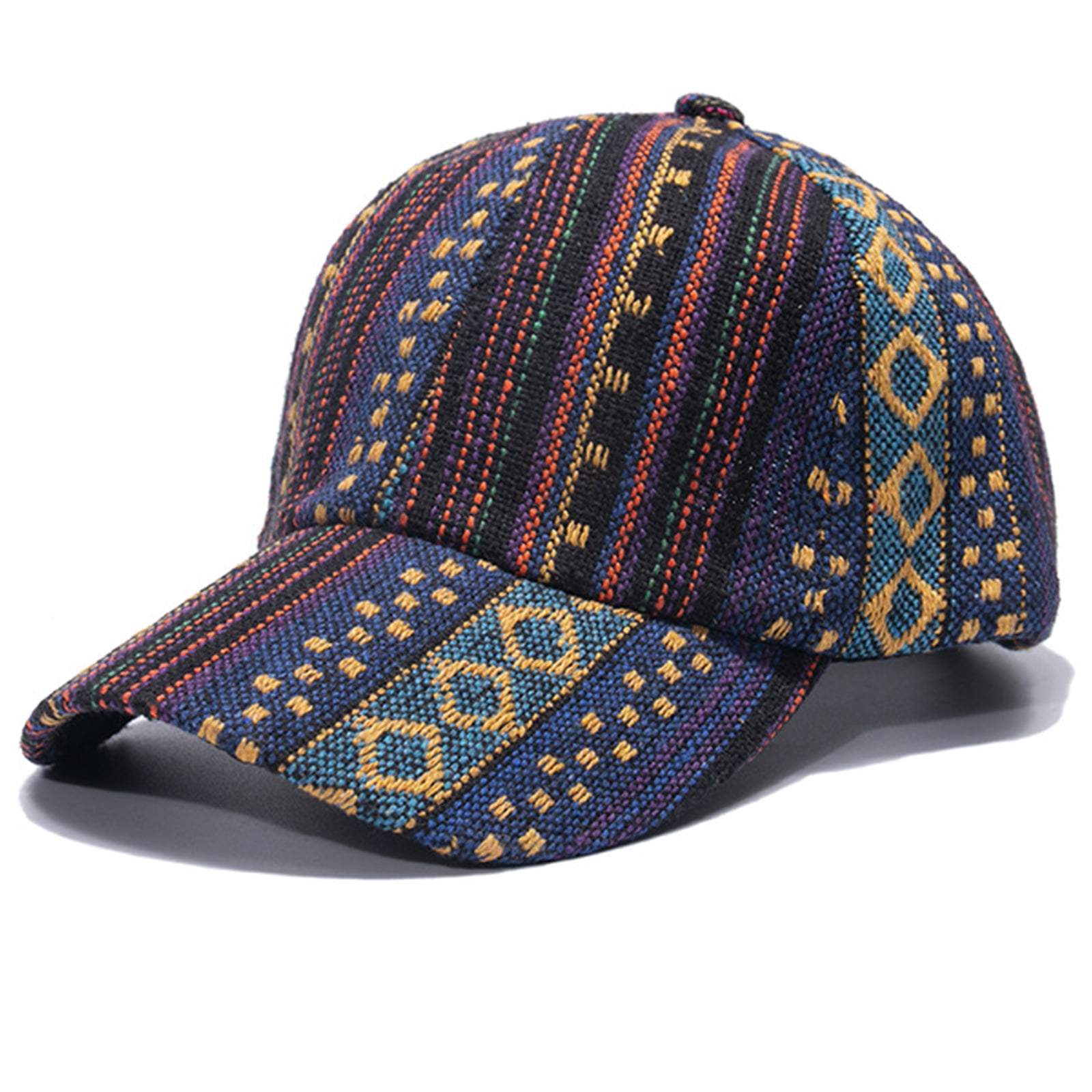 YUUZONE Retro Boho Baseball Cap Colorful Striped Peaked Cap Sunshade ...