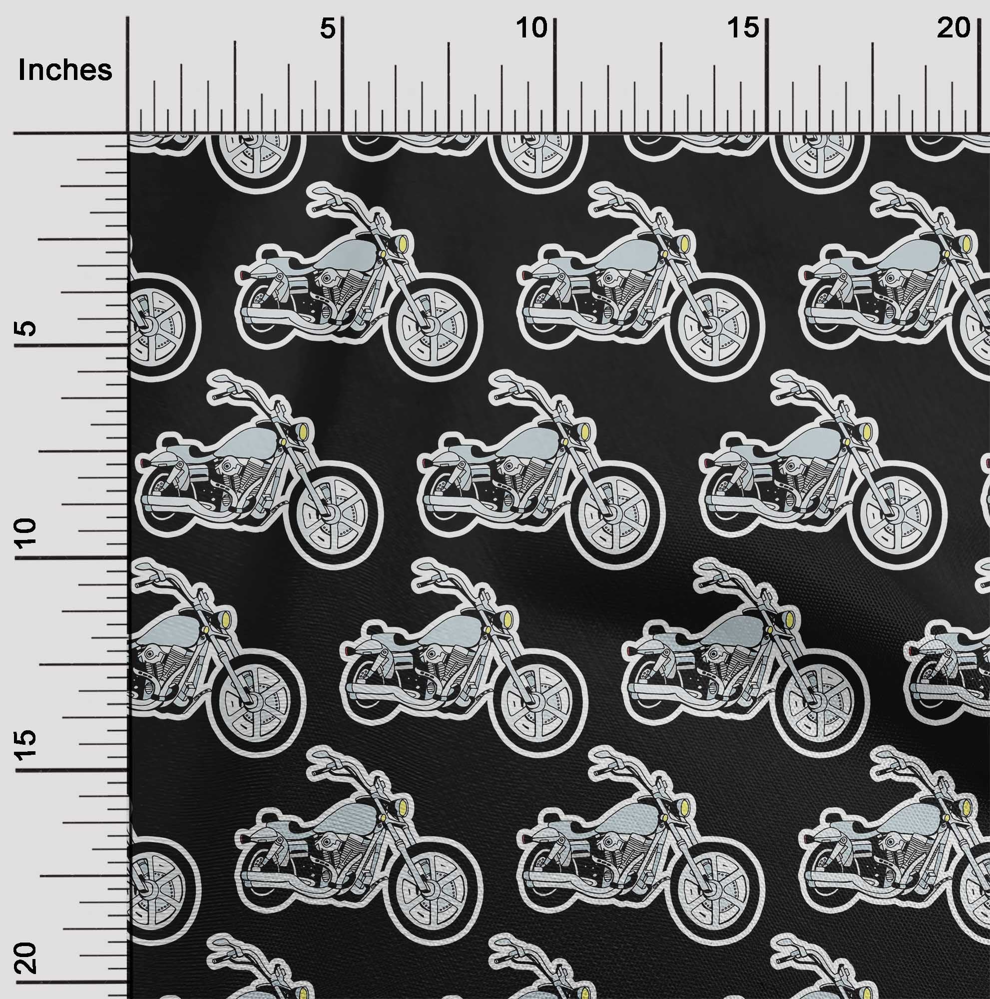 oneOone Cotton Poplin Black Fabric Bike Transport Diy Clothing Quilting ...
