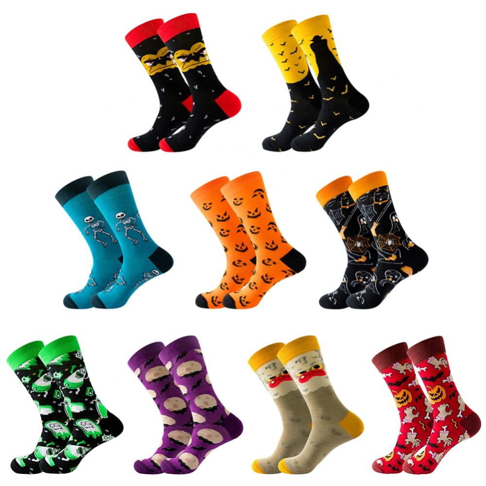 9 Pairs Mens Novelty Socks,Colorful Fancy Funny Casual Cotton Crew ...