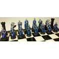 Medieval Times Crusade BLUE WHITE Maltese Knight CHESS SET 15" BLACK ...