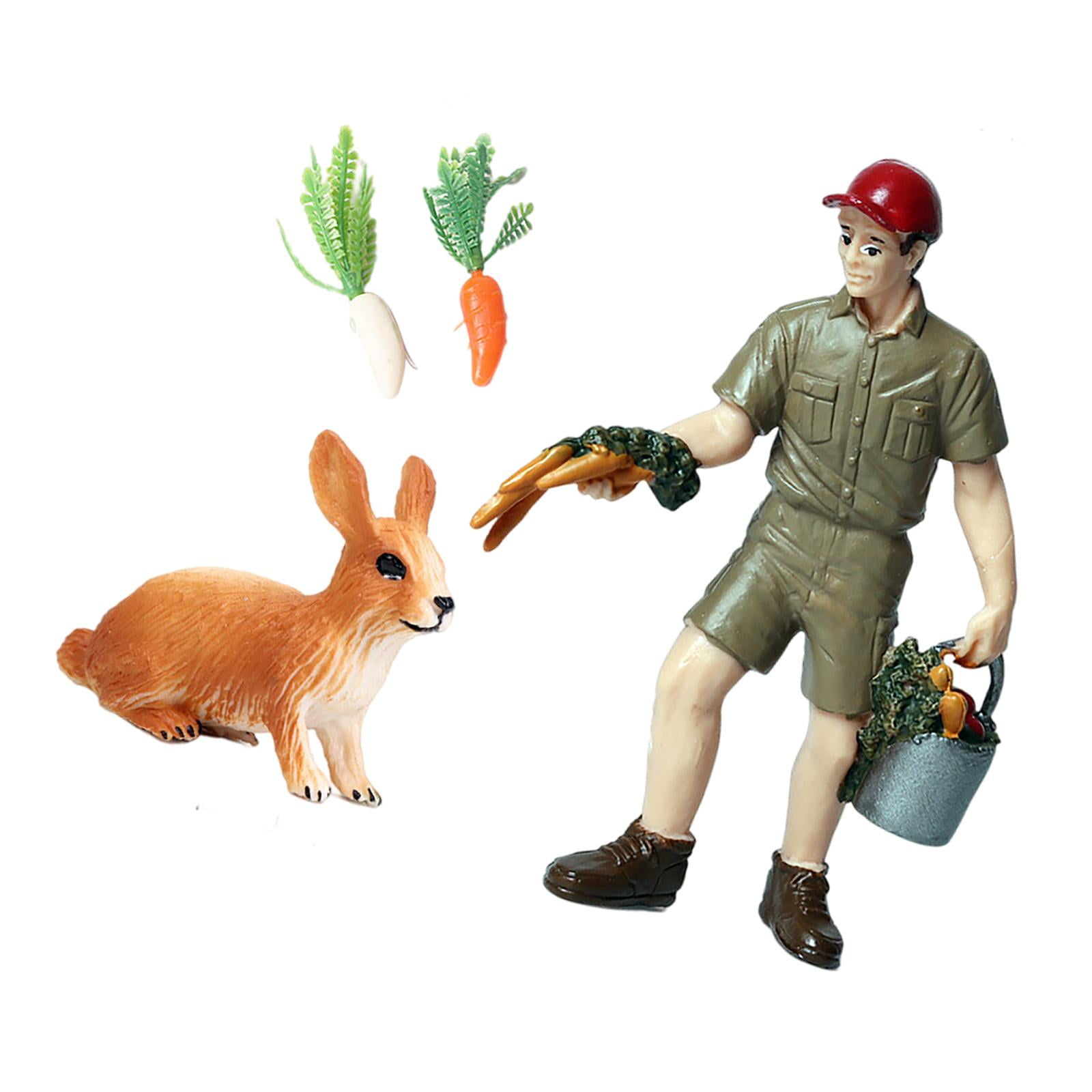 Simulated Farm Animals Figures farmer toy Keeper Early Learning Toys ...