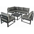 Outdoor Aluminum Furniture Set, 7 Pieces Patio Sofa Set, Outdoor ...