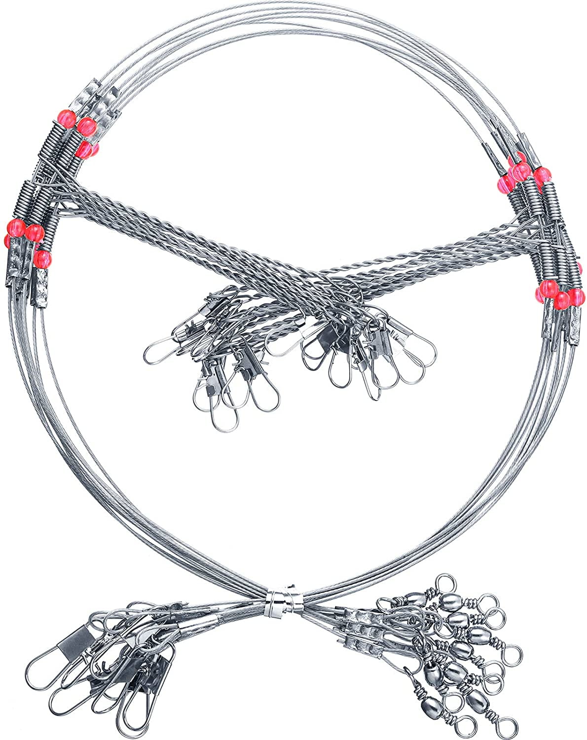 Tackle Rigs Fishing Leaders Stainless Steel Wire Trace Leader 2 Arm ...