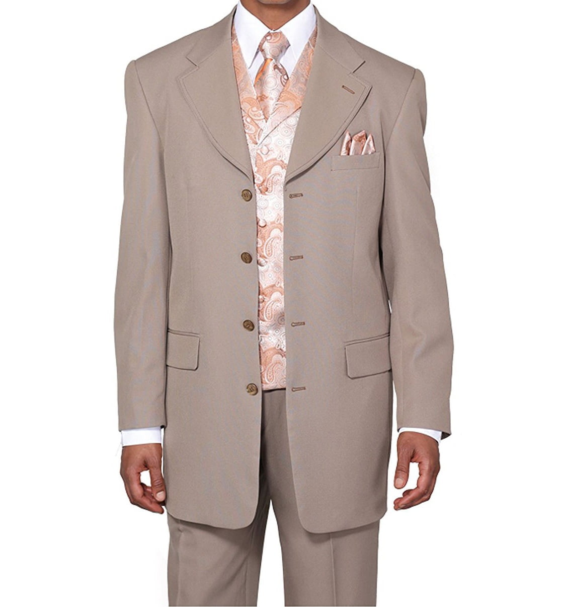 Single Breasted ,Double Vent, Fashion Suit With Vest, Tie & Hankie ...