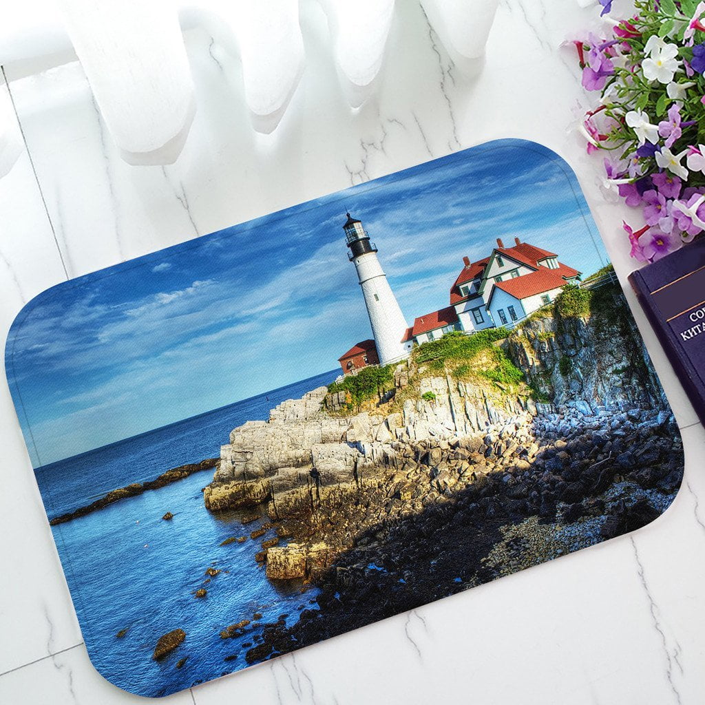 ZKGK Lighthouse of the Beach Non-Slip Doormat Indoor/Outdoor/Bathroom ...