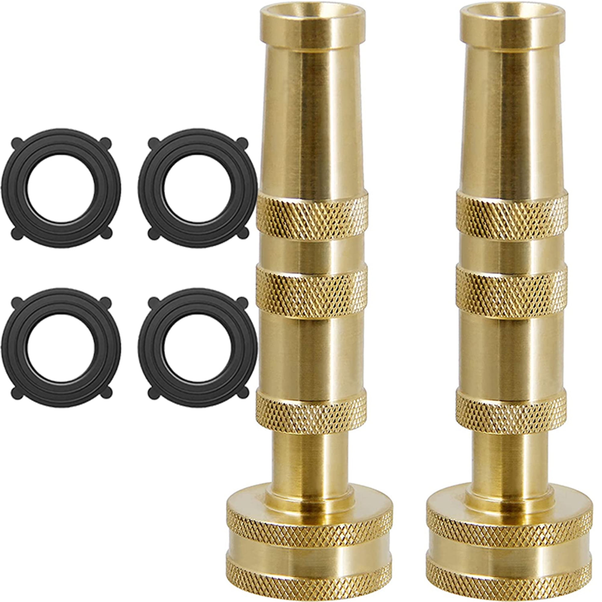 Elbourn Adjustable Twist Hose Nozzle, 4" Heavy-Duty Brass Hose Nozzle ...