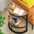 Tribesigns 2-Tier End Table Half Round, Narrow Semi Circle Side Tables ...