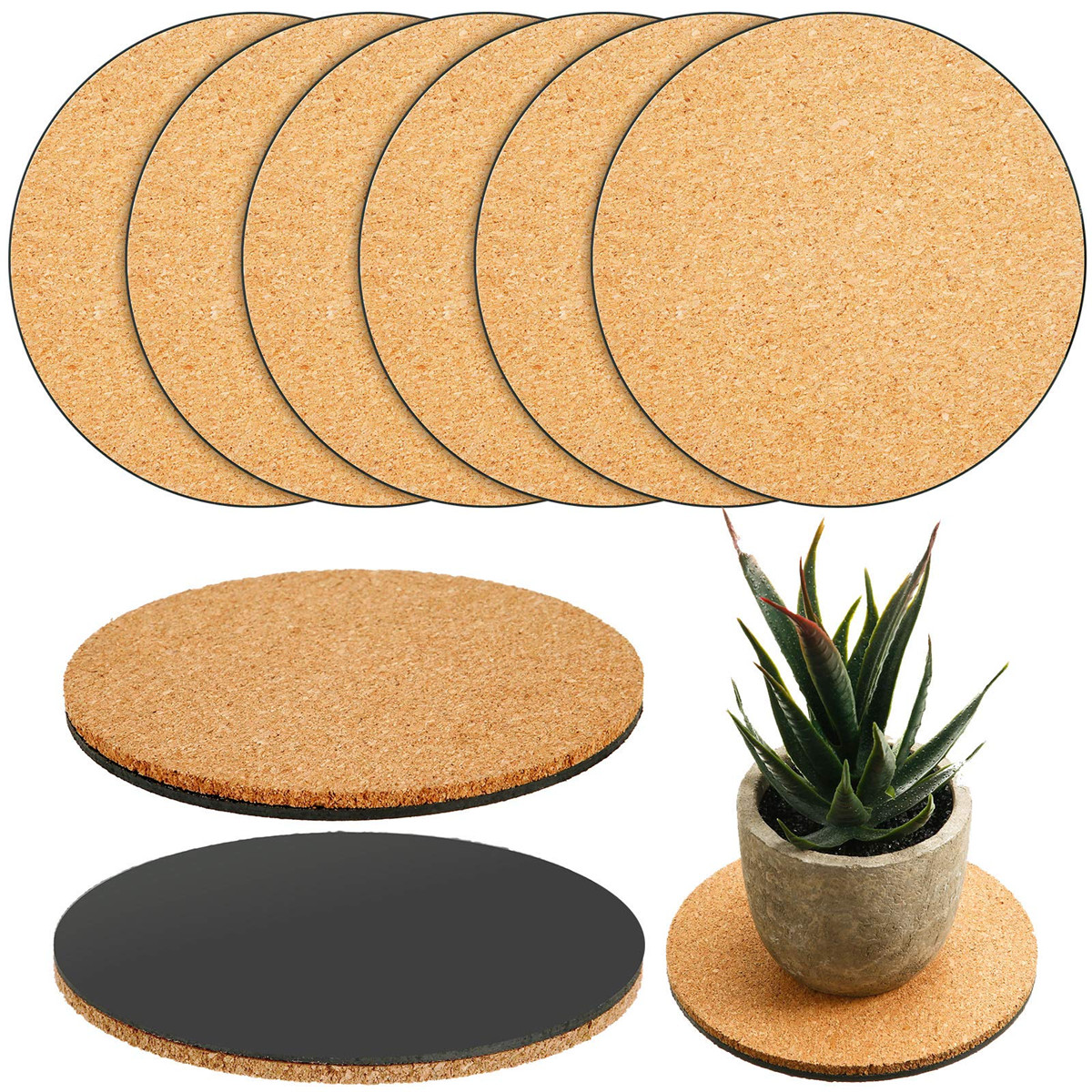 5 Pieces Cork Plant Mat Plastic Plant Mat Round Plate Pad for Garden ...