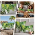 2 Pack Outdoor Waterproof Throw Pillow Covers,Summer Green Palm Leaf ...