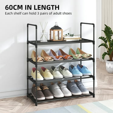 FANHAO 4-Tier Shoe Rack, 100% Stainless Steel Shoe Storage Organizer ...