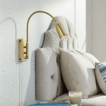 360 Lighting Clement Modern Swing Arm Wall Lamps Set of 2 Warm Gold ...