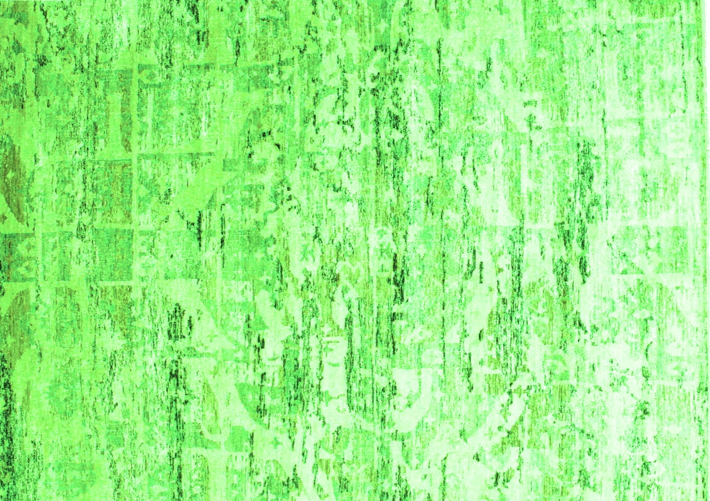 Ahgly Company Indoor Rectangle Abstract Green Contemporary Area Rugs, 2 ...