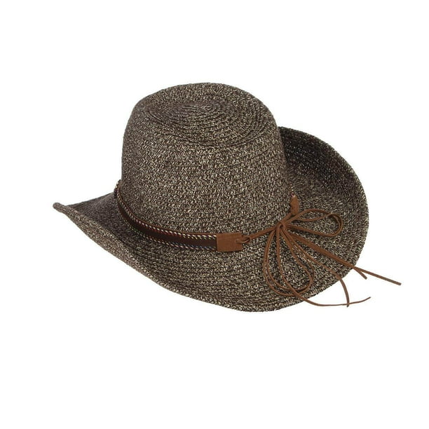 Maoww Unisex Western Style Straw Cowboy Cowgirl Hat Wide Brim Sun Hat ...