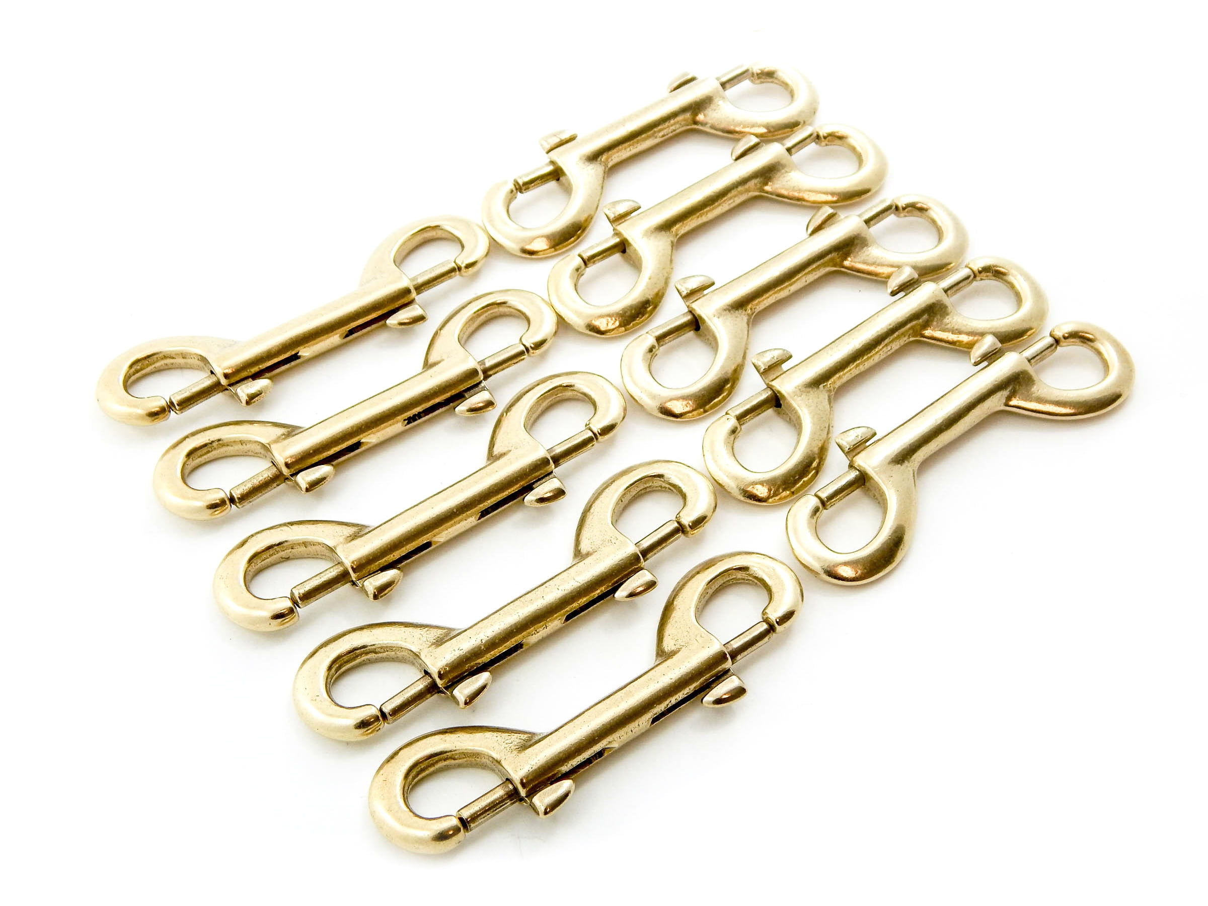 Red Hound Auto 10 Brass Double Key Ring Snap Bolt Trigger Chain Clip 60 ...