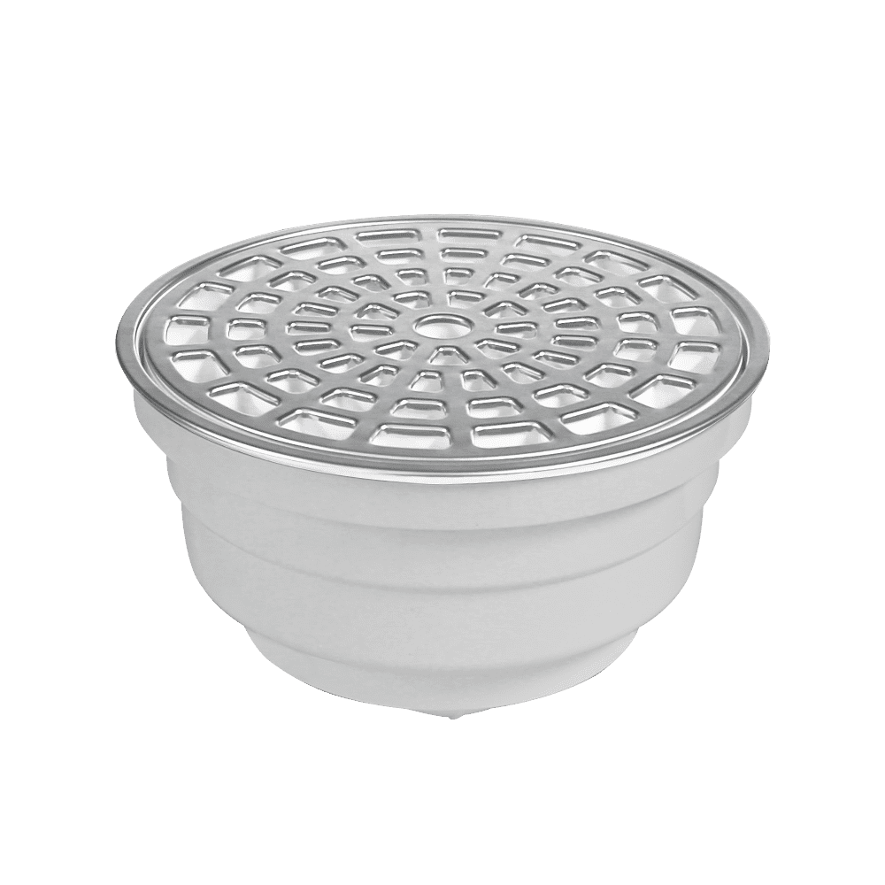 Coladera para patio con cubierta y bisel de acero inoxidable, con check ...