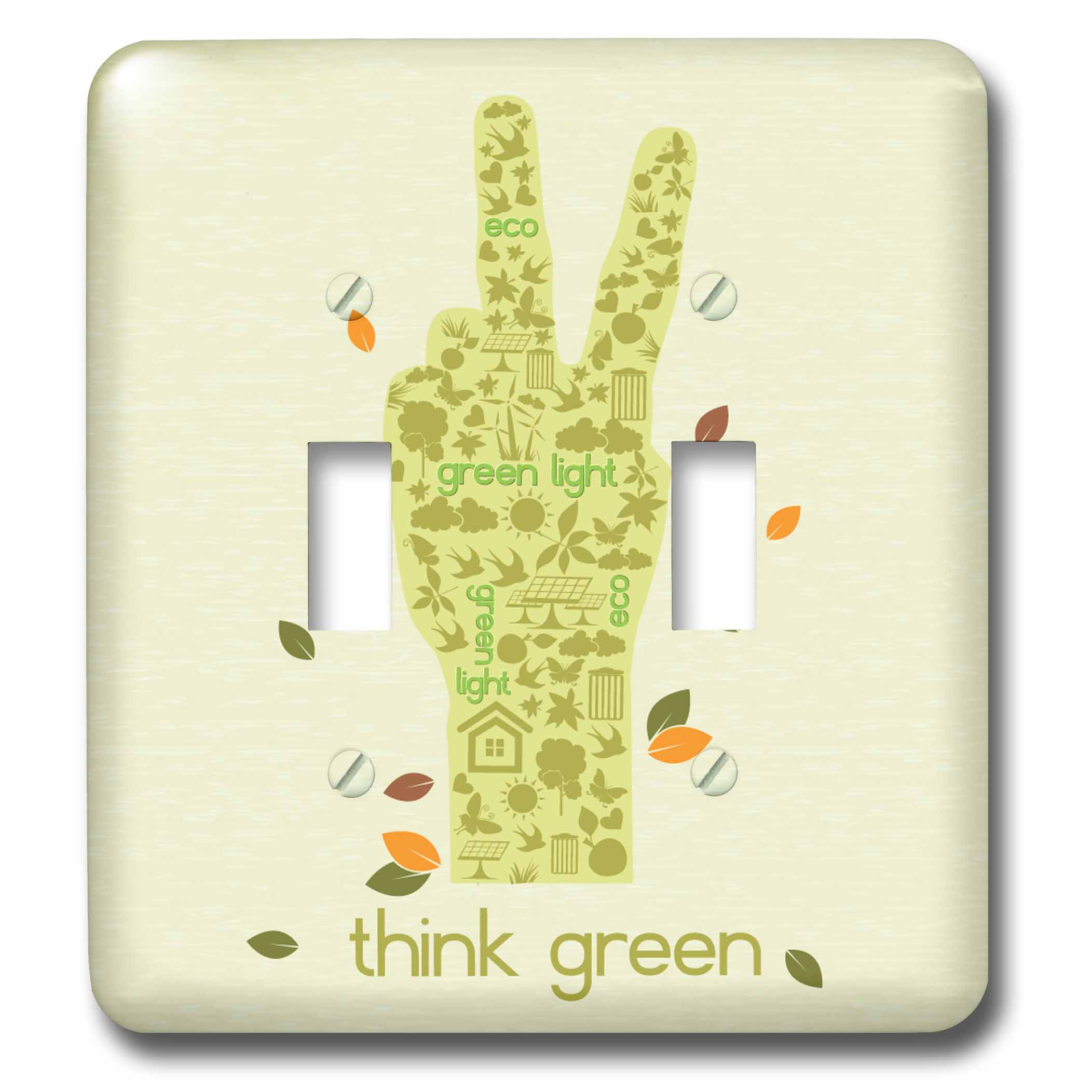 Earth Day Eco-Friendly Environmental Peace Hand Think Green double ...