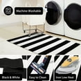 iOhouze Washable Outdoor Rug 2 x 3 ft Black White Striped Welcome Mat ...
