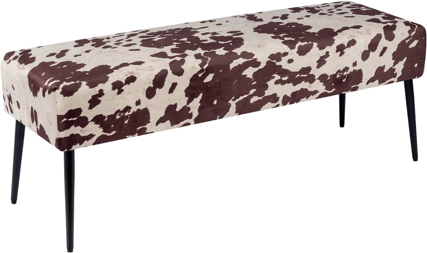 Duhome Elegant Lifestyle Upholstered Bedroom Benches Cow Print End Of