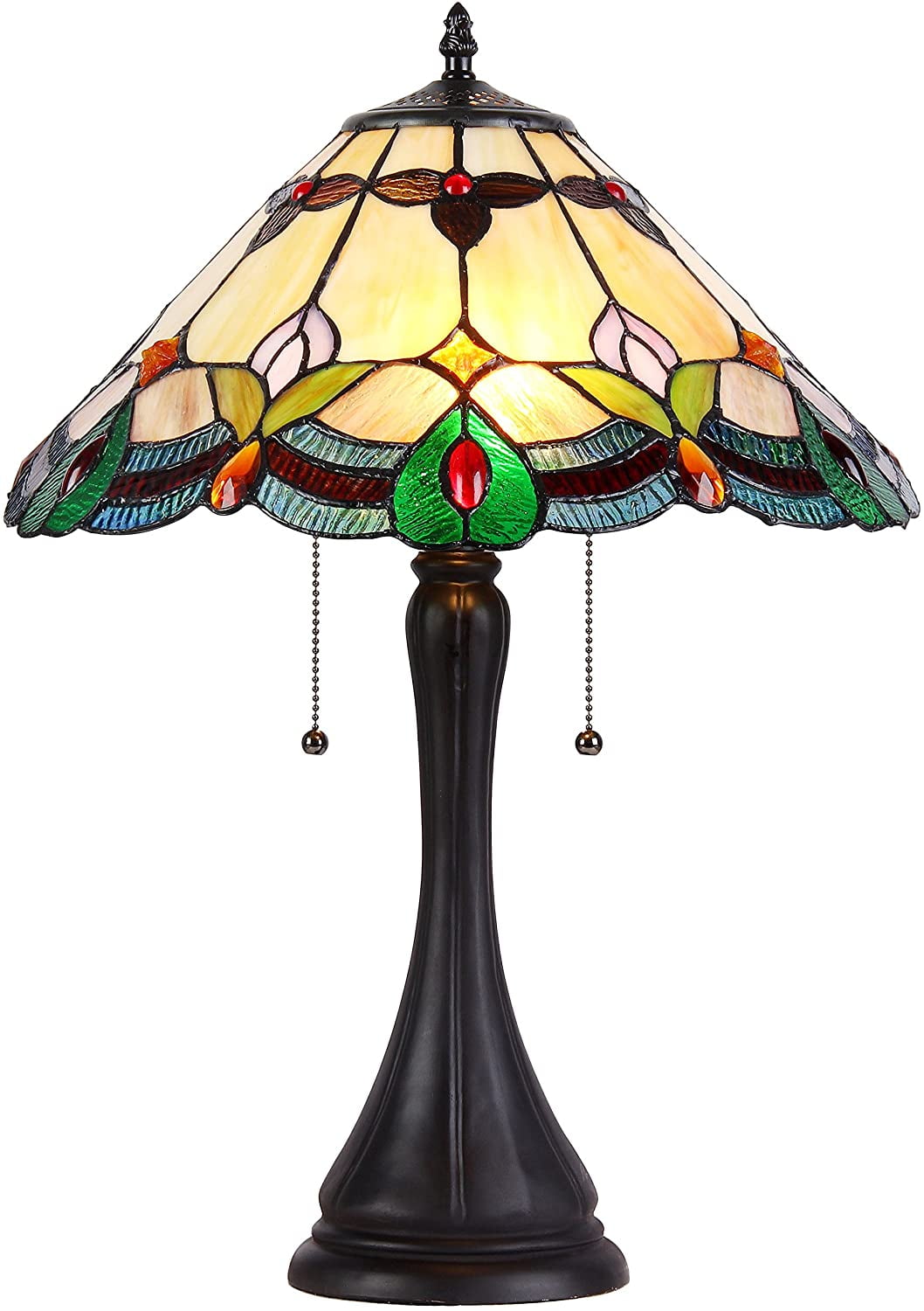 RADIANCE Goods Tiffany-Style 2 Light Table Lamp 16" Shade - Walmart.com