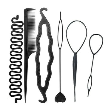 19 Pcs Hair Braiding Tool, DIY Hair Styling Tool Kit Updo Ponytail ...